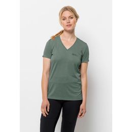 Jack Wolfskin V-Shirt »CROSSTRAIL T WOMEN« hedge-green M (38/40) M (38/40) Seidig-kühle Oberfläche