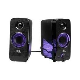 JBL Quantum DUO, Lautsprecher schwarz, Paar, Bluetooth, Klinke Leistung: Musikleistung: 20 W Kanäle: 2.0 Anschlüsse: 1x 3,5-mm-Klinkenbuchse, 1x USB 2.0 Frequenzbereich: 60 Hz - 20 kHz