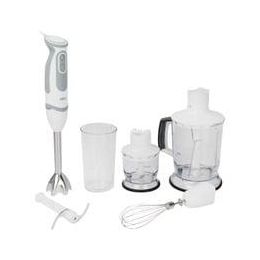 Braun MultiQuick 5 Vario MQ 5245, Stabmixer weiß/hellgrau Leistung: 1.000 Watt Geschwindigkeitsstufen: 21 Behälter: 0,6 Liter Mixfuß/-Stab: Edelstahl-Mixfuß, abnehmbar