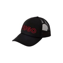 Hugo Baseball Cap Lacey mit kontrastfarbener Logostickerei, schwarz