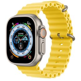 Apple Watch (Ultra) 2022 GPS 49 mm - Titan Grau - Ocean Armband Gelb