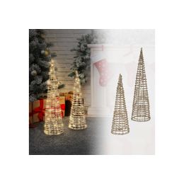 ECD Germany Weihnachtsfigur LED Pyramide Lichterkegel Weihnachten Leuchtpyramide Lichtpyramide