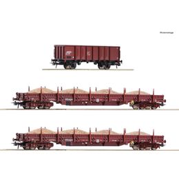 Roco Güterwagen Roco 77041 H0 3er Set Sandzug DR #1 Ep. 4 DC