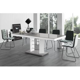 designimpex Esstisch Design Esstisch Tisch HEL-111 Hochglanz ausziehbar 160 bis 256 cm