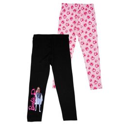 United Labels® Leggings Barbie Leggings Mädchen Leggins Mädchenhose Rosa/Schwarz 2er Pack
