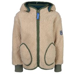 Finkid - Teddy-Fleecejacke TONTTU NALLE in pebble/bronze green, Gr.92/98