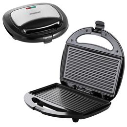 Monzana® Kontaktgrill Schwarz/Silber 750W