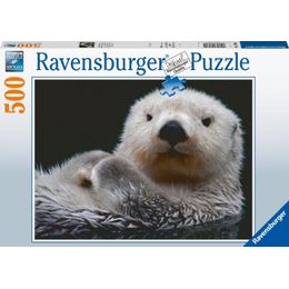 Ravensburger Puzzle Süßer kleiner Otter, 500 Puzzleteile, Made in Germany, FSC® - schützt Wald - weltweit, grau|schwarz