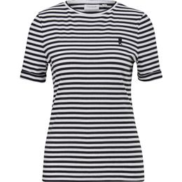 comma, CASUAL IDENTITY T-Shirt, Stickerei, Streifen, für Damen, schwarz, 40
