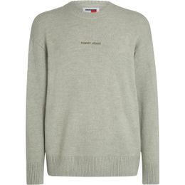 Tommy Jeans Sweatshirt, Logo-Stickerei, Rippbündchen, für Herren, grau, M