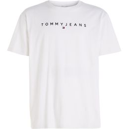 Tommy Jeans T-Shirt, Baumwolle, Logo-Print, für Herren, weiß, L