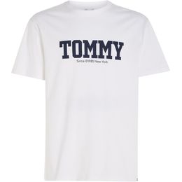 Tommy Jeans T-Shirt, Logo-Print, Baumwolle, für Herren, weiß, M
