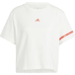 Adidas T-Shirt, Rundhals, für Damen, weiß, M