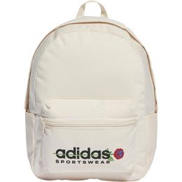 Adidas Rucksack "Flower", Reißverschluss, Logo-Print, für Damen, weiß