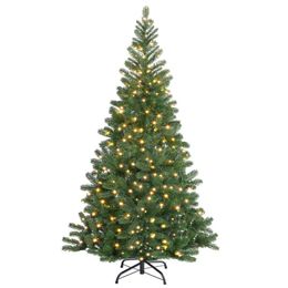 Casaria Weihnachtsbaum PE inkl Lichterkette + Ständer 140cm grün