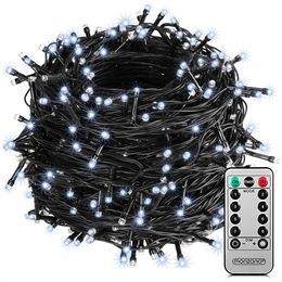 Casaria monzana® Lichterkette 400 LED mit Fernbedienung 40m kalt weiß