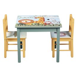 Livarno Home Kindertisch mit 2 Stühlen, mit Safari-Motiven