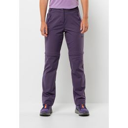 Funktionshose Jack Wolfskin "GLASTAL ZIP OFF PANTS W" Gr. 34, Normalgrößen, lila (dark, grape) Damen Hosen Funktionshosen