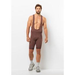 Fahrradhose Jack Wolfskin "MOROBBIA BIB SHORTS M" Gr. L (52), Normalgrößen, braun (dark, rust) Hosen Herren