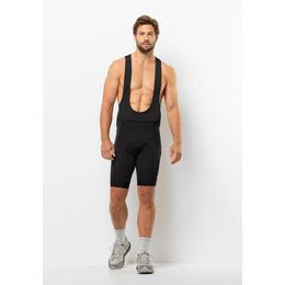 Fahrradhose Jack Wolfskin "MOROBBIA BIB SHORTS M" Gr. L (52), Normalgrößen, schwarz (black) Hosen Herren