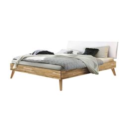 Hasena Trento 16 Pesaro Bettgestell Massivholzbett Kopfteil gepolstert 160x200 cm Natur Massivholz Buche