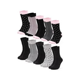 Occulto Socken 'Michaela' Damen Gr&ouml;&szlig;e 39/42 grau / rosa / schwarz / wei&szlig;