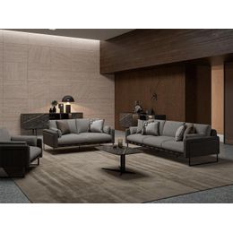 JVmoebel Wohnzimmer-Set Grau Set 4tlg Wohnzimmer Sessel Einrichtung Luxus Design Sofas Neu