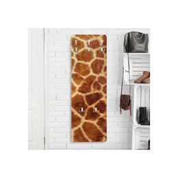 Bilderdepot24 Garderobenpaneel Design Muster Tiere Giraffenfell (ausgefallenes Flur Wandpaneel mit Garderobenhaken Kleiderhaken hängend)