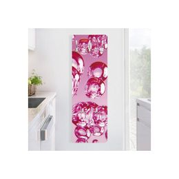 Bilderdepot24 Garderobenpaneel Design Kunst Muster Pink Bubbles (ausgefallenes Flur Wandpaneel mit Garderobenhaken Kleiderhaken hängend)