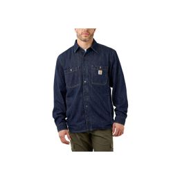 Carhartt Jeanshemd Carhartt DENIM FLEECE LINED SNAP FRONT SHIRT 105605 (1-tlg)