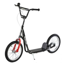 HOMCOM Kinderscooter mit Handbremse (Farbe: schwarz)