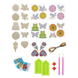 Bastelset Diamond Painting Holzformen+Sticker-Set "Spring" 47-teilig