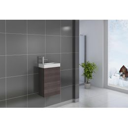 SAM® Gäste-WC Waschbecken 40 x 22 cm trüffeleiche Vega