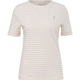 comma, CASUAL IDENTITY T-Shirt, Stickerei, Streifen, für Damen, beige, 38
