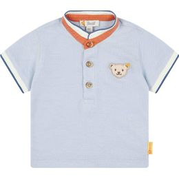 Steiff Poloshirt, Bären-Patch, Label, für Babys und Kleinkinder, blau, 68