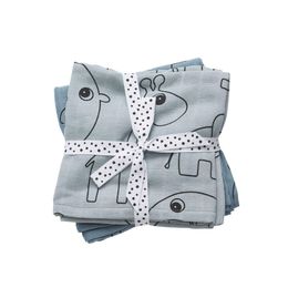 Done by Deer Spucktuch Mulltücher 2er Set Contour blau Spucktuch 100% Baumwolle, 100% Baumwolle