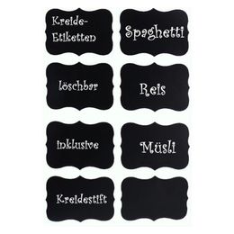 TP Vorratsglas 6er Set Vorratsglas mit Bambusdeckel, luftdicht stapelbar inkl. 8 Krei
