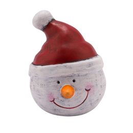 Gehlmann Weihnachtsfigur Keramikschneemannkopf, weiß, mit Glitzer