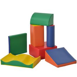HOMCOM Kinder-Softplay-Set mit verschiedenen Bausteinen bunt 60L x 40B x 11H cm