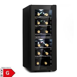 Klarstein Shiraz 12 Duo Weinkühlschrank 2 Zonen 42L/12 Flaschen 5-12 / 12-18 °C Touch 12 Flaschen