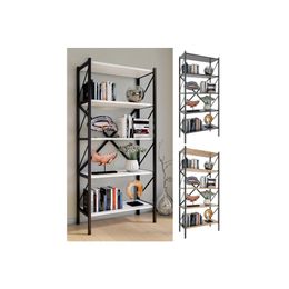 Vcm Holz Metall Aufbewahrung Stand Regal B&uuml;cherregal Deko B&uuml;cher Standregal Insasi 5