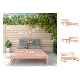 vidaXL Gartenbank 2-tlg Garten-Lounge-Set Massivholz Douglasie Außenbereich