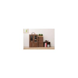 IRIS OHYAMA - Möbel, Bücherregal, Geschirrschrank, Sideboard mit 4 Regalen und 4 Türen/ Design & Modern, Vielseitig verwendbar, Büro, Küche,