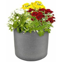 JELENIA PLAST - Blumenkübel Kubus Übertopf Outdoor ø39cm H33cm Pflanzengefäß grau mit Rollen