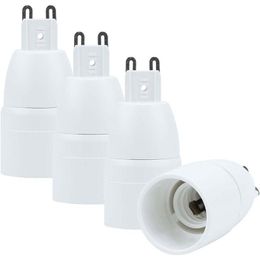 Intirilife - G9 auf E14 Lampensockel Adapter in weiss – 4x Lampenadapter zum Umformatieren von G9 auf E14 - white