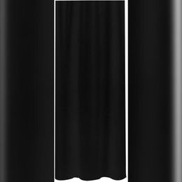 Spirella Duschvorhang aus Stoff (200 x 180 cm, Polyester), Schwarz