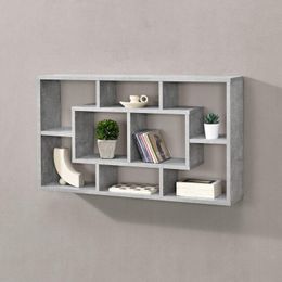 [en.casa] - Wandregal Saputit 85x16x48 cm Betonoptik Grau en.casa