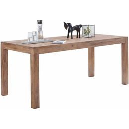 FineBuy Esstisch Massivholz Akazie 120 x 60 x 76 cm Esszimmer-Tisch Design Küchentisch modern Landhaus-Stil Holztisch rechteckig dunkel-braun Natur-Produkt