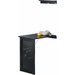 FWT20-SCH Wandtisch mit Tafel Klapptisch Esstisch Küchentisch Memoboard Schwarz bht. 50x76x76cm - sobuy