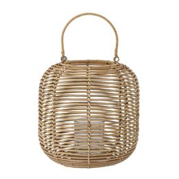 Bloomingville Laterne Nei mit Glas, Rattan, Ø 25xH35 cm, natur